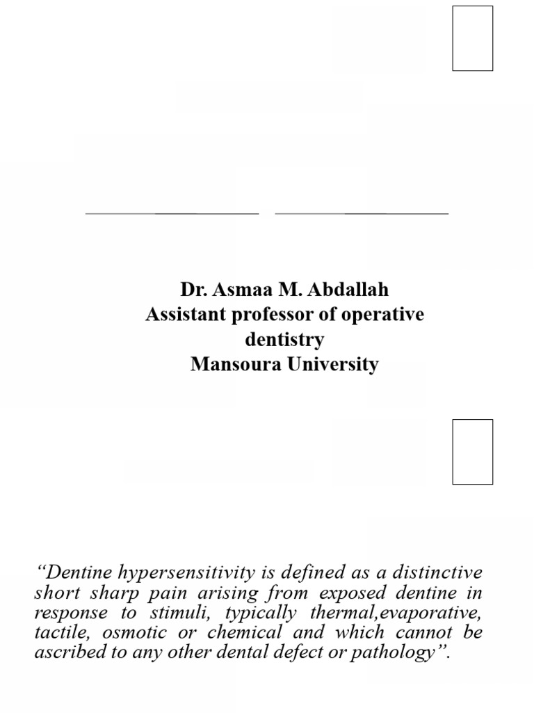 (Printable) Dentine Hypersensitivity | PDF | Dentin | Human Tooth