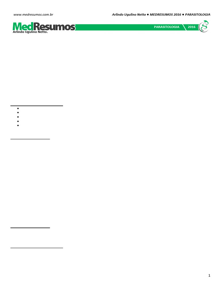 Medresumos 2016 - Parasitologia 09 - Enterobiose | PDF
