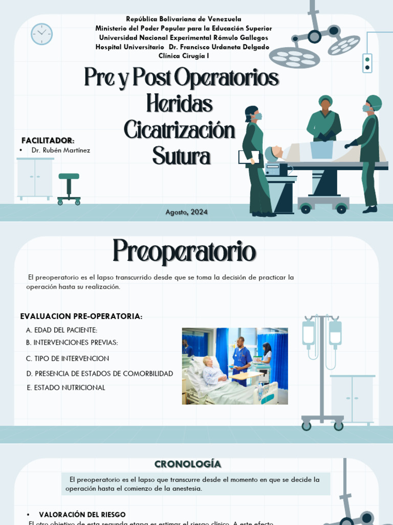 Pre Y Post Operatorios Listas Pdf Cicatrización De La Herida Piel
