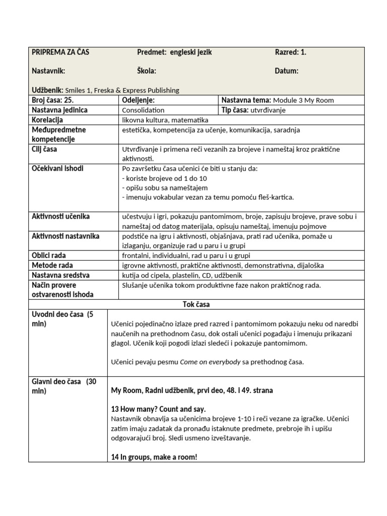 Priprema Za Cas | PDF