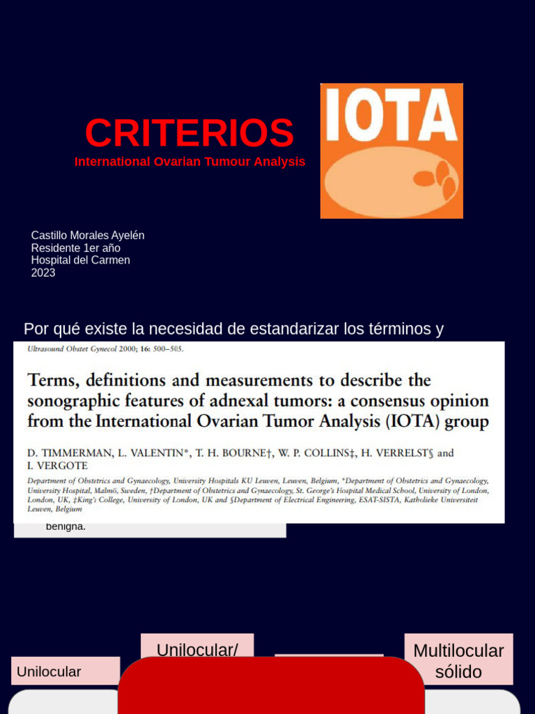 Criterios IOTA | PDF | Ovario | Medicina