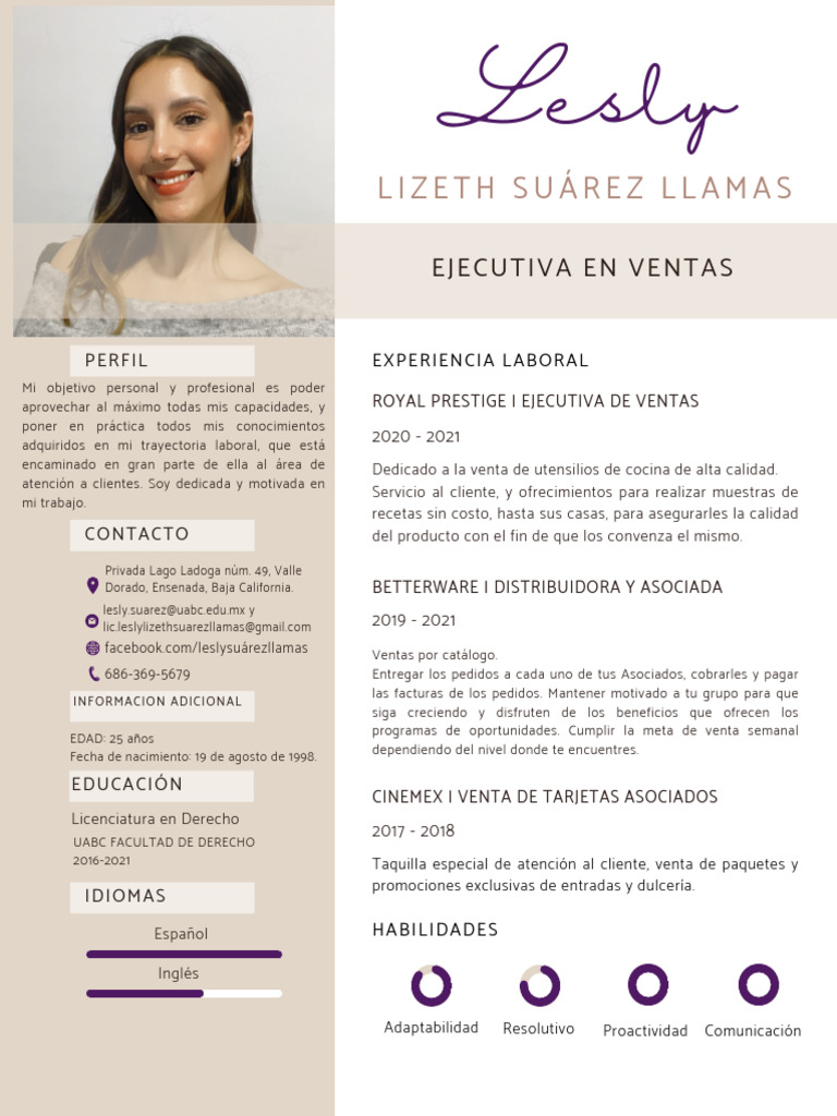 CVLesly Lizeth Suárez Llamas | PDF