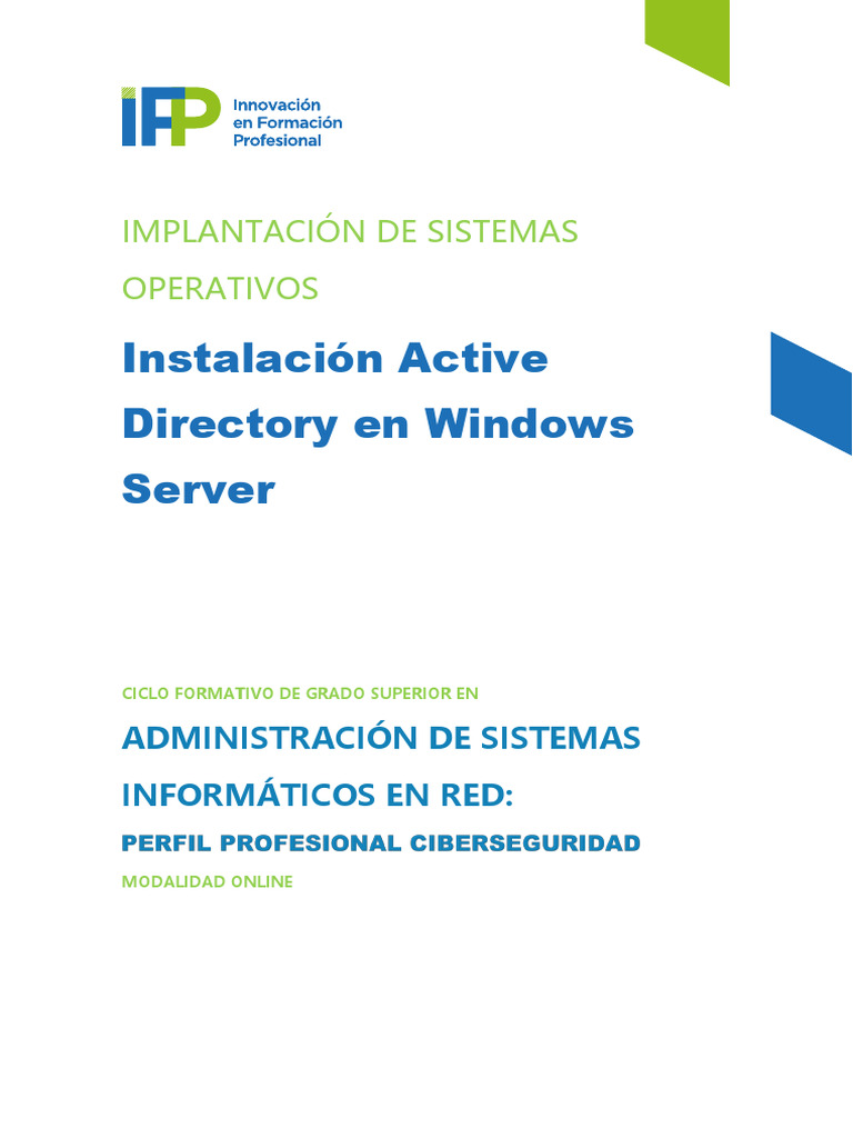 Instalación de Active Directory en Windows Server | PDF | Microsoft Windows | sistema de nombres ...