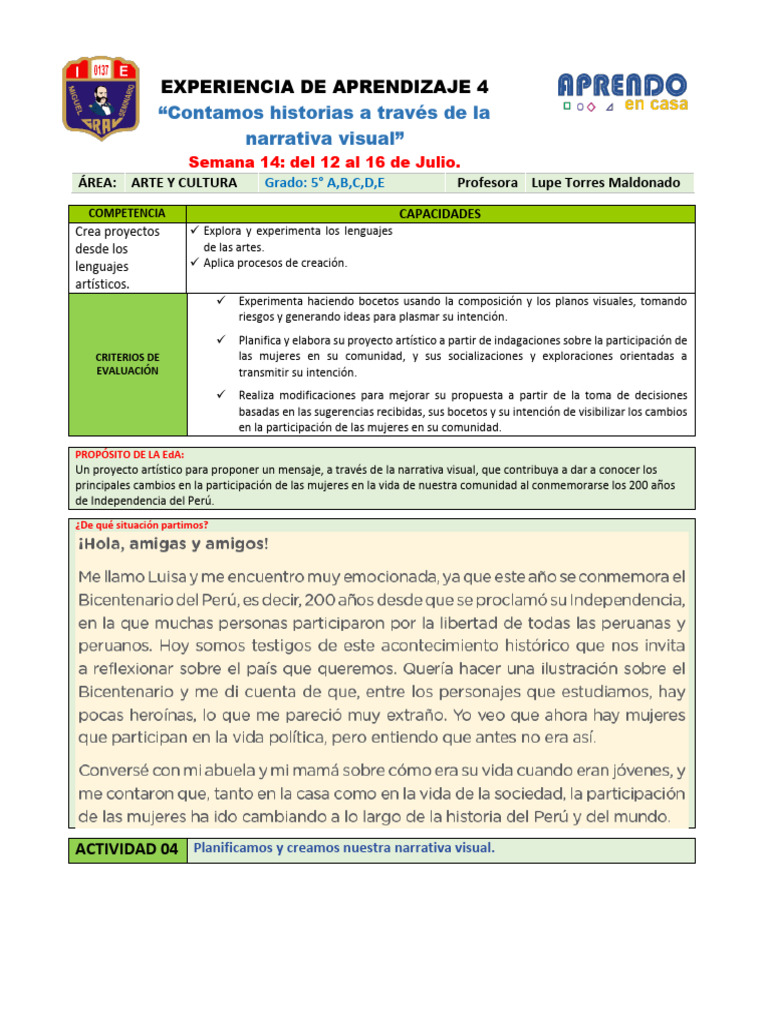 5 GRADO, EXP 4, ACT 4 | PDF