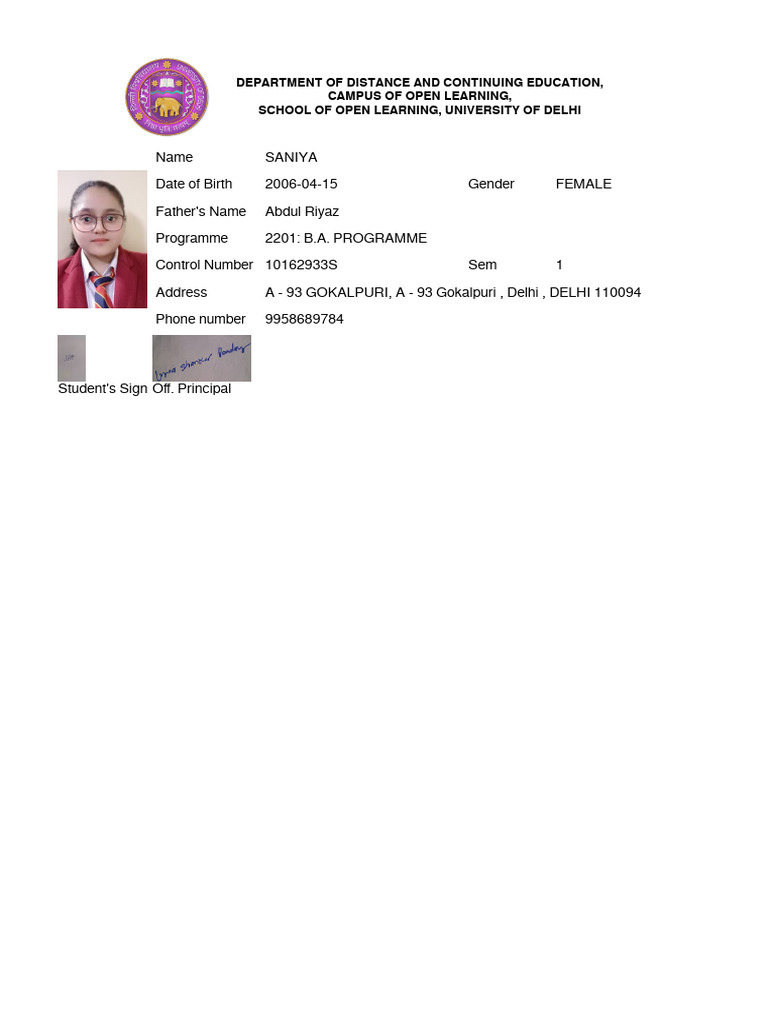 Department of Distance and Continuing Education, Campus of Open ...