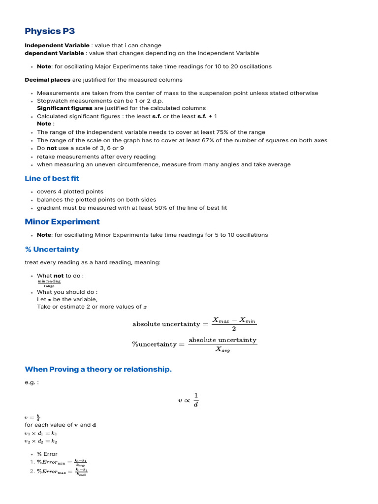 Physics P3 | PDF | Significant Figures | Uncertainty