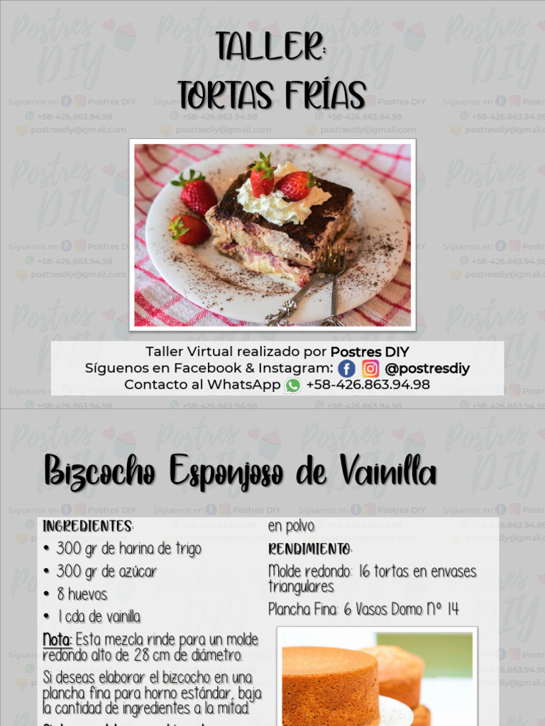 Postres Diy - Tortas Frías Enero 2022 | PDF | Postres | Hirviendo