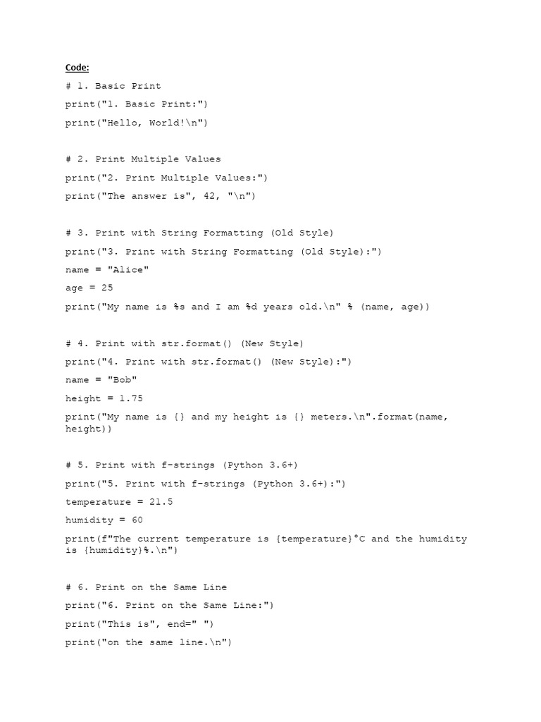 Print Commands Mahalakshmi R | PDF