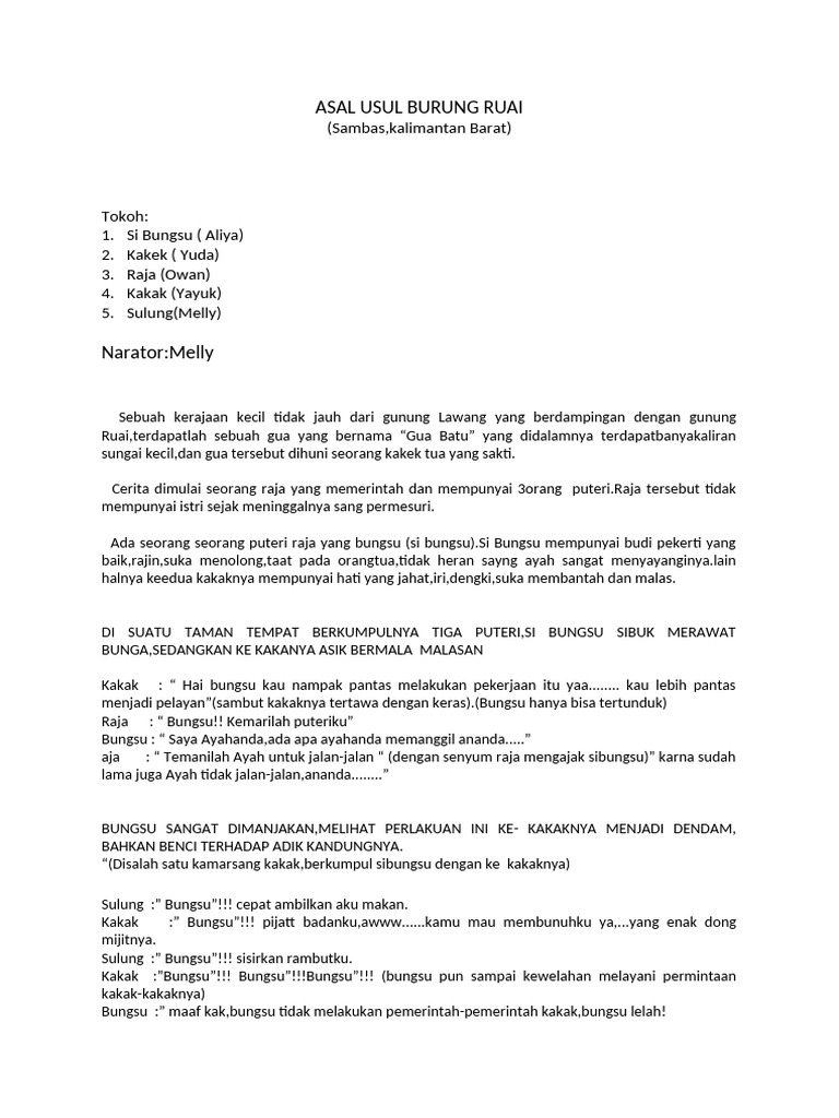 Asal Usul Burung Ruai | PDF