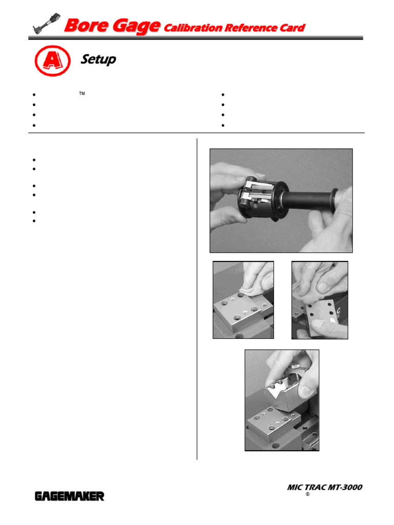 Bore Gage Calibration Guide | PDF | Calibration | Screw