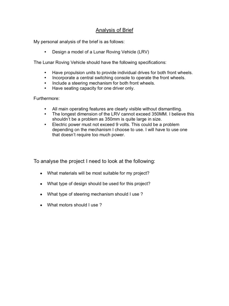 Analysis of Brief | PDF | Space Exploration | Astronautics