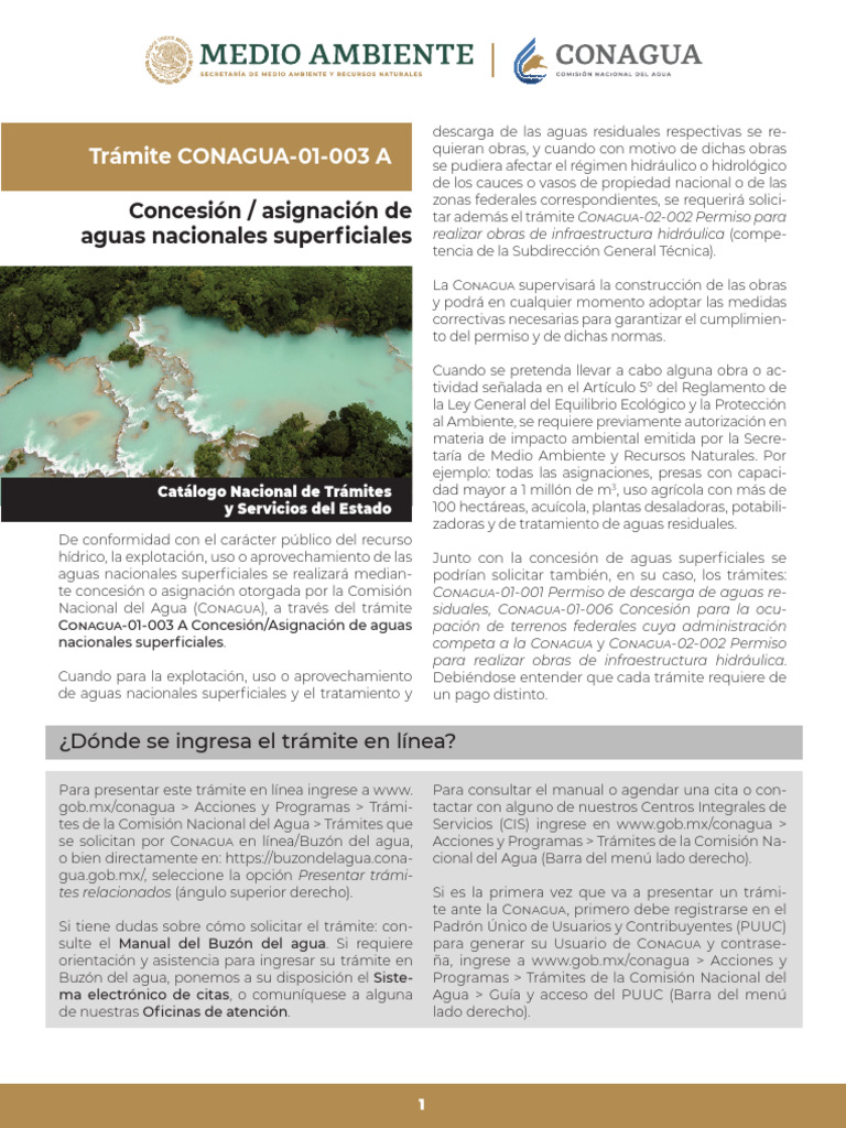 BA TR Mite Conagua-01-003 | PDF | Concesión (contrato) | Geografía Física