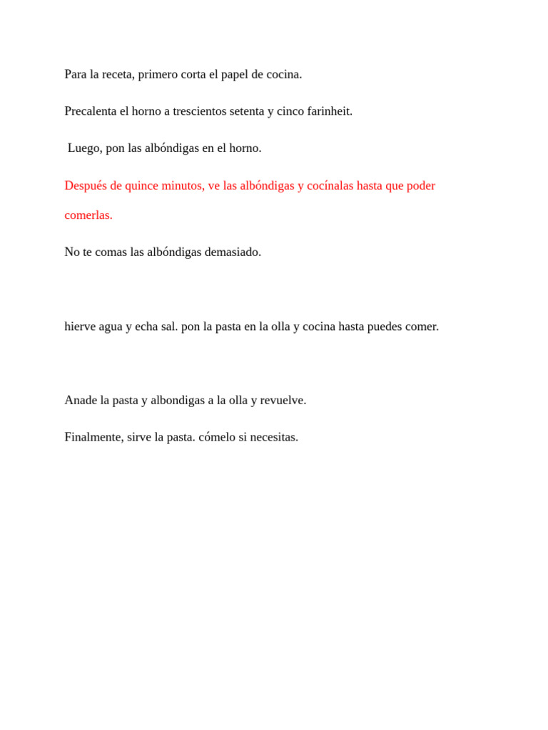 Spanish Cooking Script | PDF