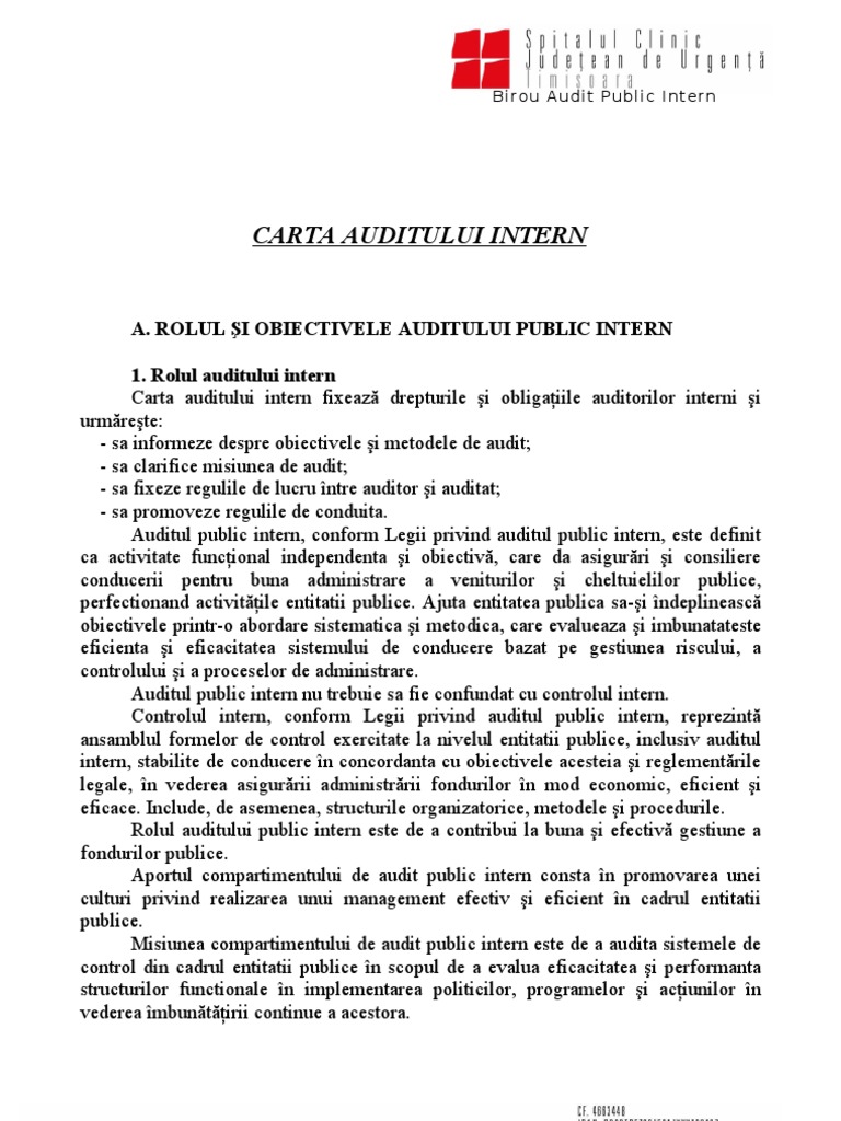 Carta Auditului Intern | PDF