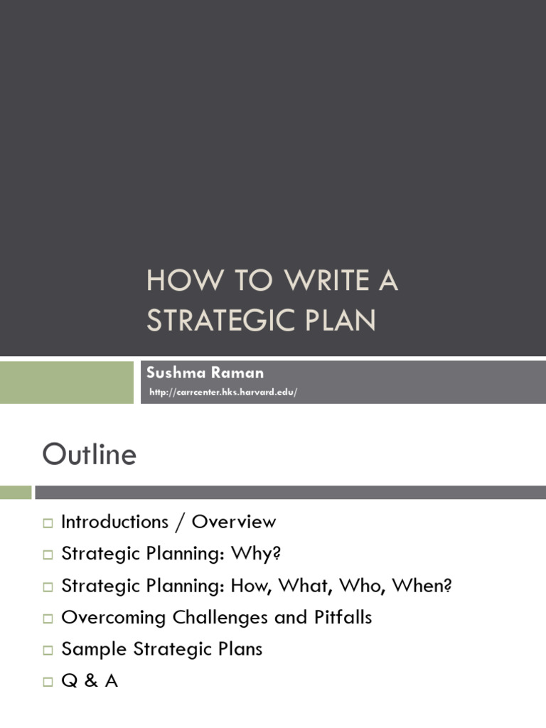 Pp How to Write a Strategic Plan | PDF | Swot Analysis | Strategic Planning