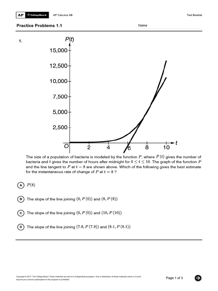 Practice_Problems_1.1 | PDF | Slope | Speed