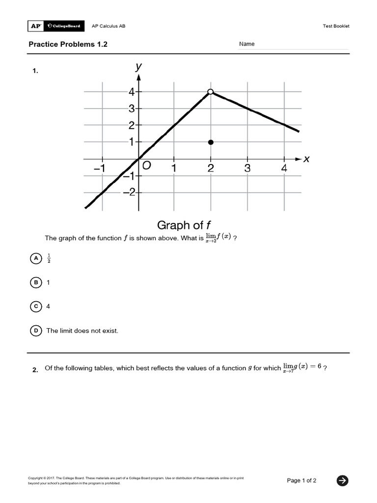 Practice Problems 1.2 | PDF