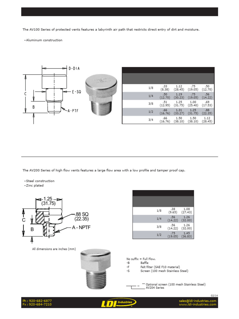 AV100 & AV200 Series Vents Overview | PDF | Secondary Sector Of The ...