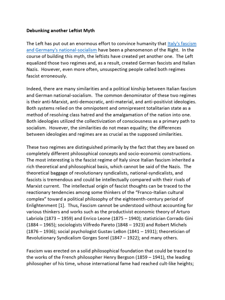 Debunking Another Leftist Myth | PDF | Fascism | Nazism Debunking Another Leftist Myth | PDF | Fascism | Nazism