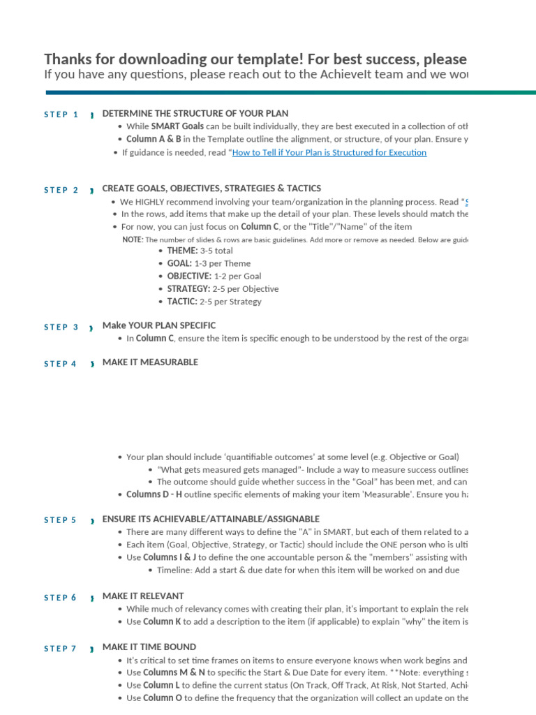Strategic Planning Execution Guide | PDF | Goal | Strategic Planning