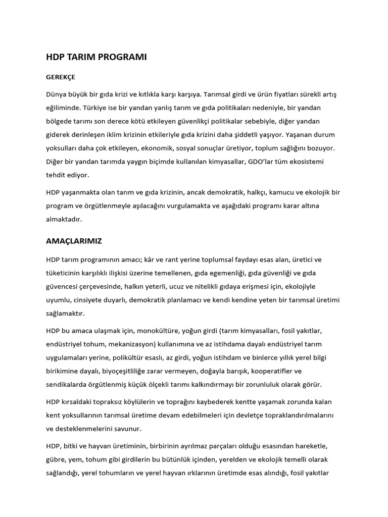 HDP Tarim Programi 23 | PDF