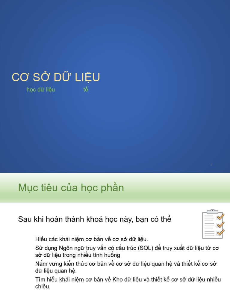 Bai Giang CSDL (Tieng Viet) | PDF