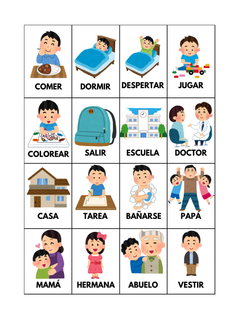 Agenda Visual con Pictogramas Diarios | PDF