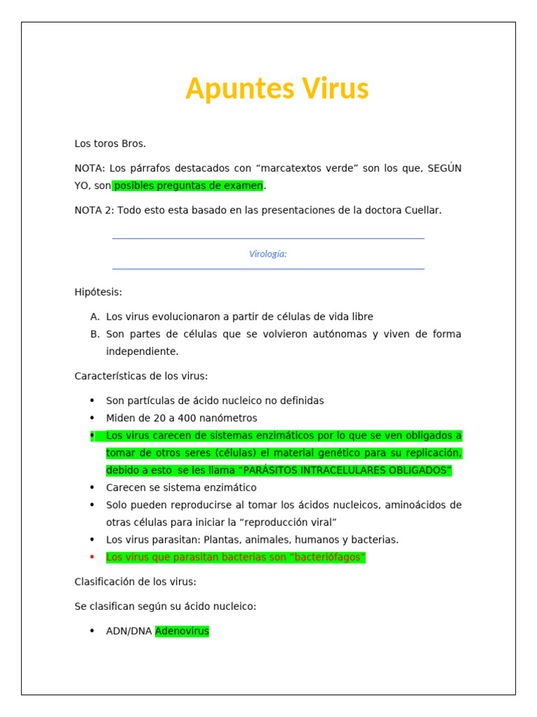 Documento Virus Axel | PDF | Virus | Medicina CLINICA