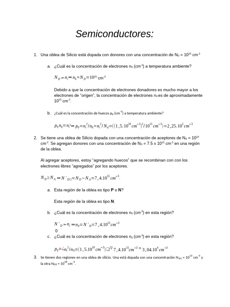 TP 0 - Semiconductores | PDF | Semiconductores | Dopaje (semiconductor)