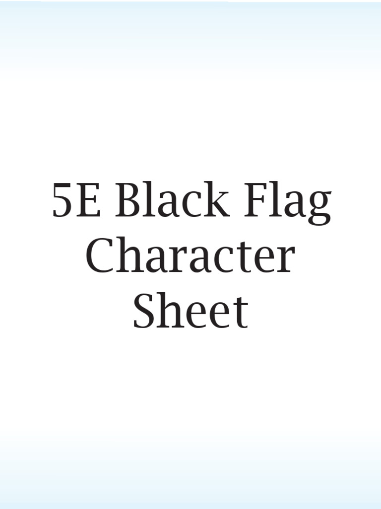 5E Black Flag Character Sheet Template | PDF | Role Playing Games ...