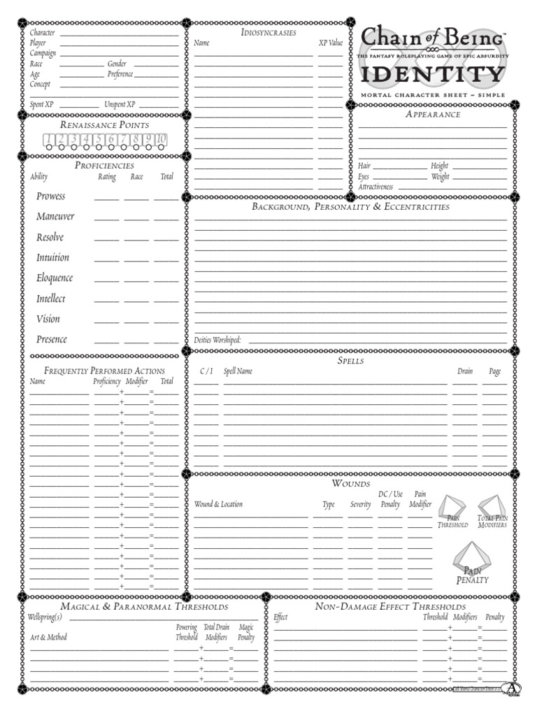 CoB-HA Character Sheets v1 | PDF