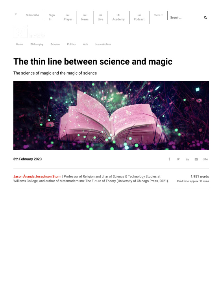 The Thin Line Between Science and Magic - Jason Ānanda Josephson Storm ...