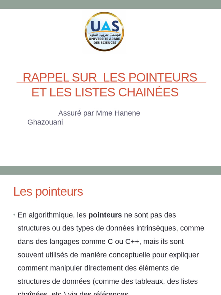 Cours Algo 2 | PDF | Pointeur (programmation) | Variable (informatique)