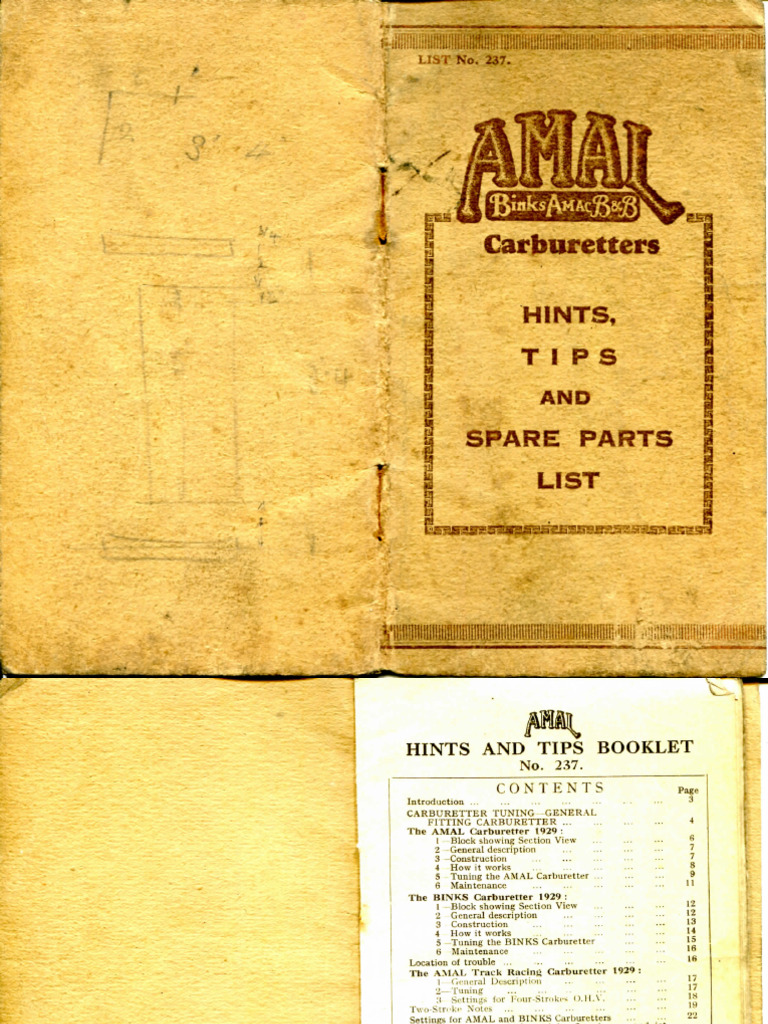 Amal Hints and Tips 1929 | PDF