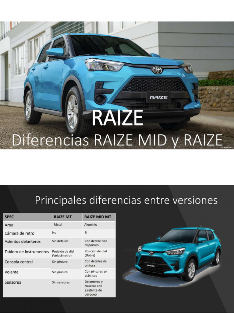 Diferencias entre el RAIZE MID y LOW... | PDF