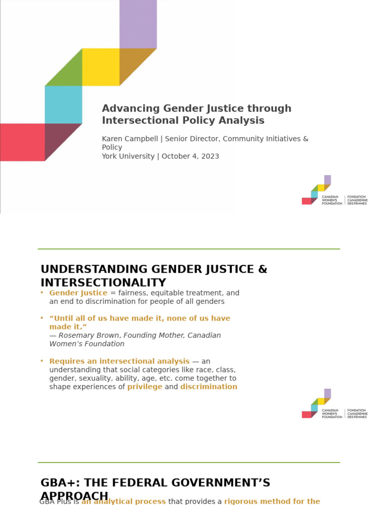 Gender Justice and Intersectional Policy | PDF | Intersectionality | Gender