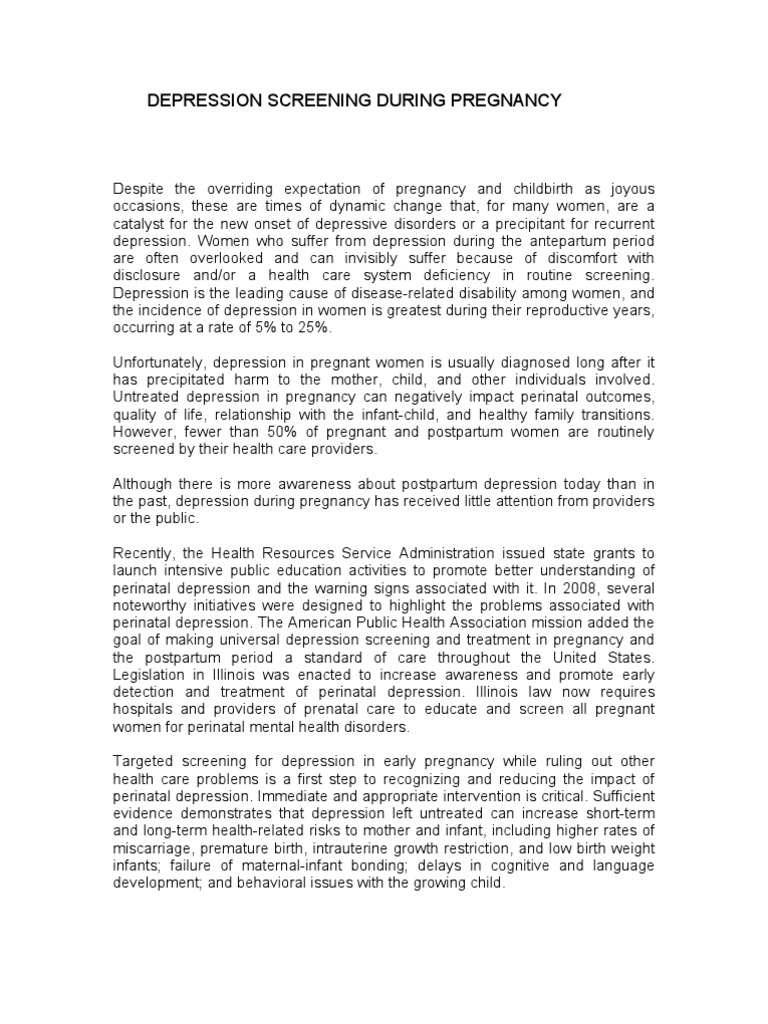 Depression Screening During Pregnancy | Postpartum Depression | Major ...