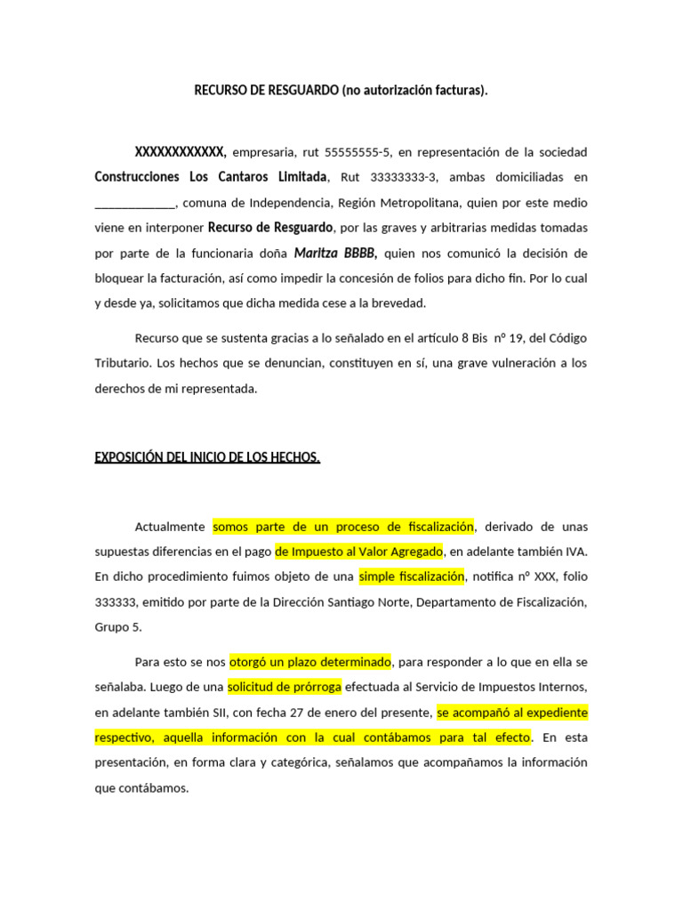 Recurso de Resguardo (Negación Folios) | PDF | Gobierno
