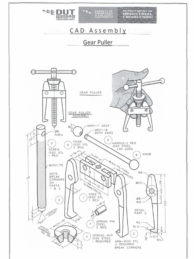 CAD Assembly - Gear Puller | PDF