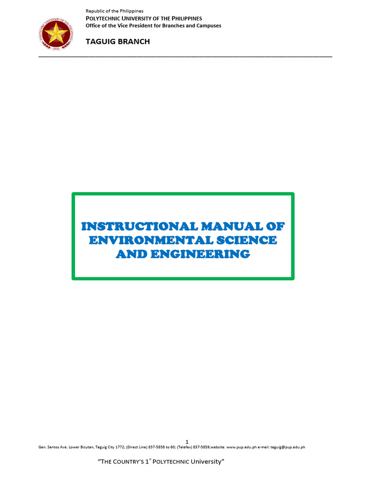 Environmental Engineering Manual PUP | PDF