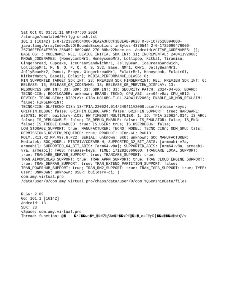 RLGG Crash | PDF | Operating System Families | Mobile Phones