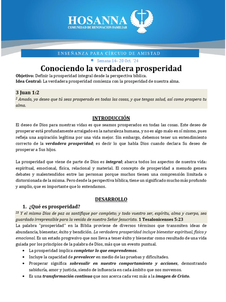 F1024 III - Conociendo La Verdadera Prosperidad | PDF | Alma | Dios