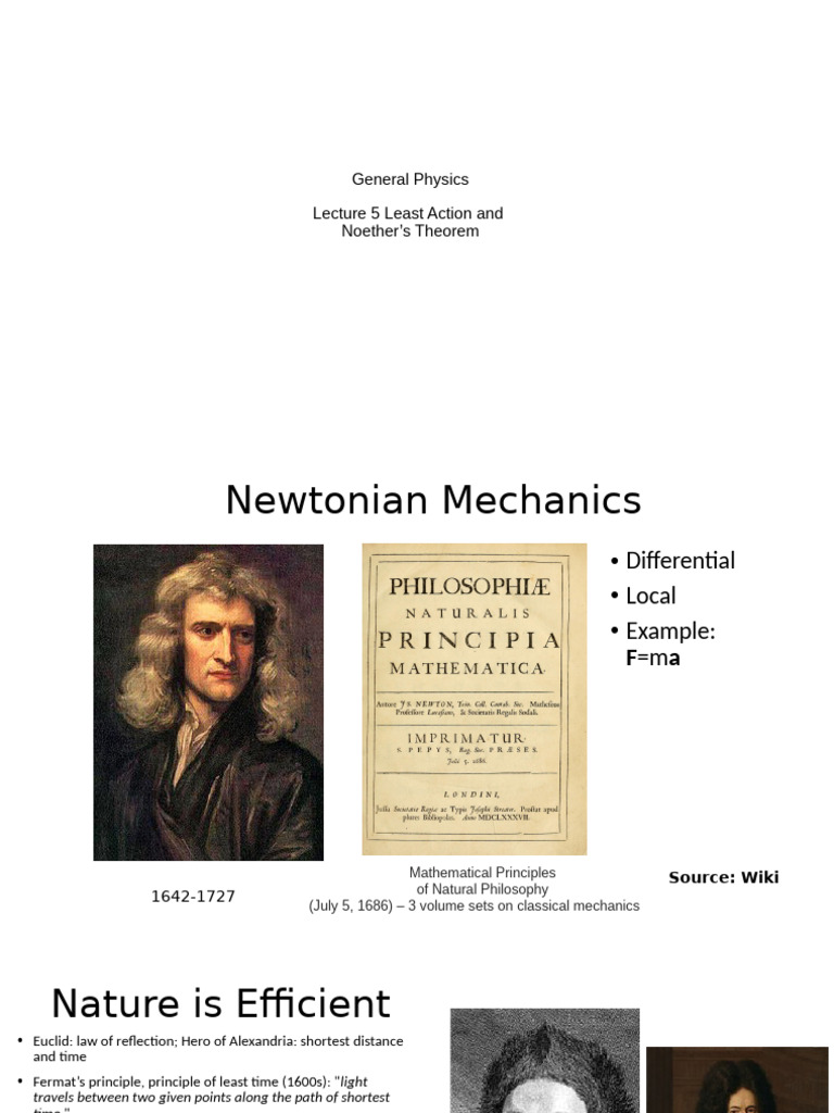 Lecture 5 Least Action and Noethers Theorem - 2019 | PDF | Noether's ...