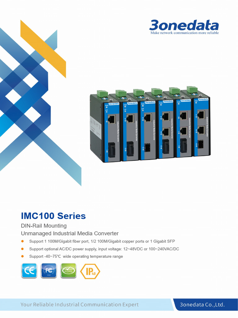 IMC100 Industrial Media Converter | PDF | Power Supply | Electrostatic ...