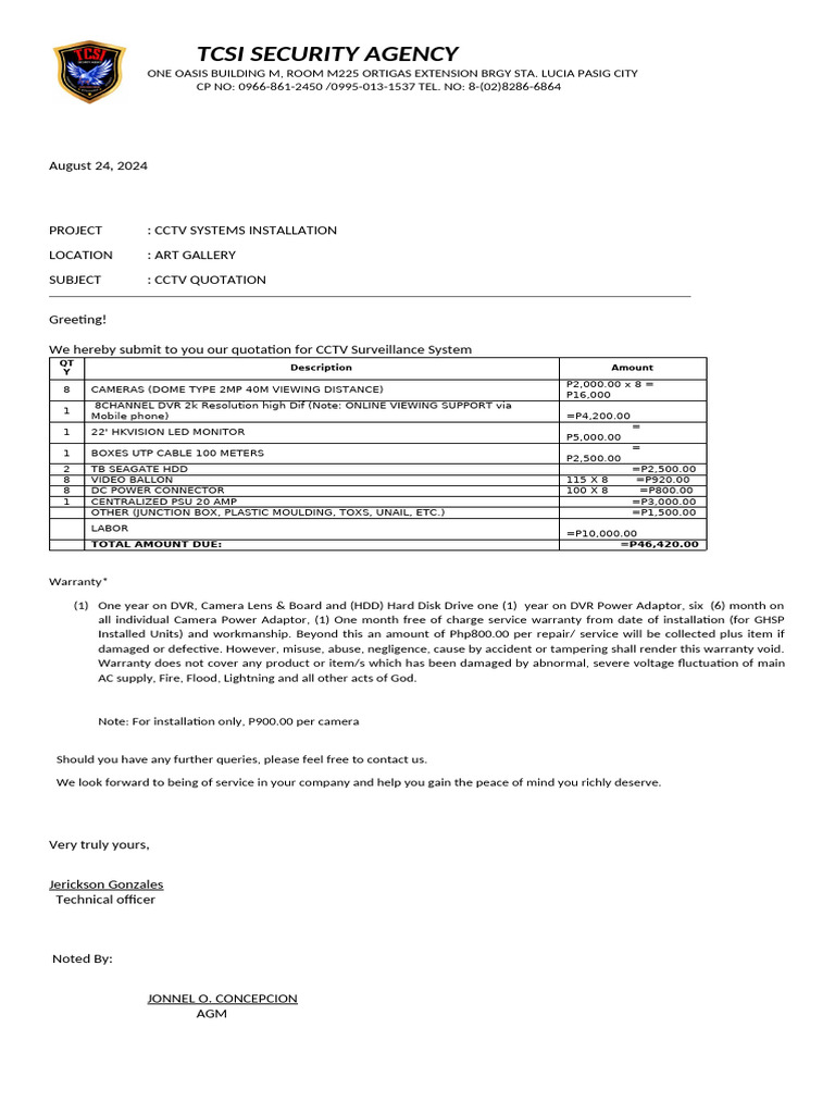 Quotation2 | PDF | Manufactured Goods | Electronics