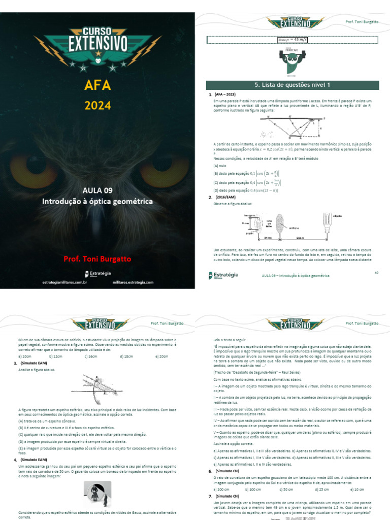 Aula 09 Encardenamento | PDF | Espelho | Ótica