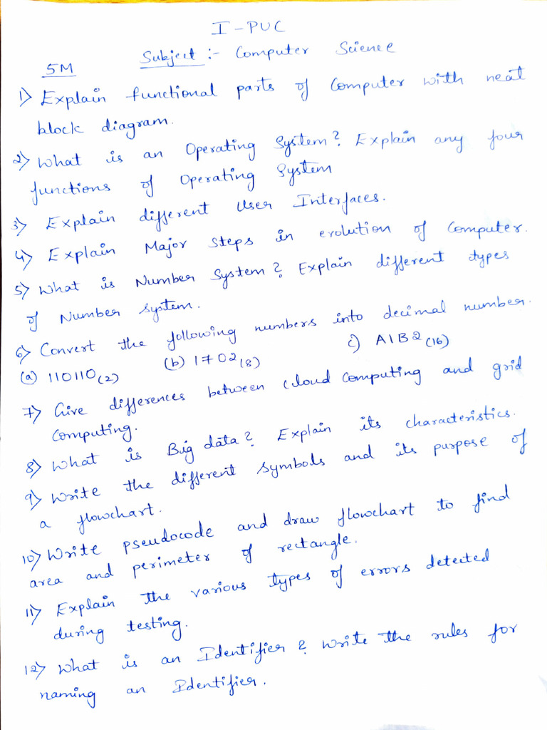 I PUC Computer Science Passing Package | PDF