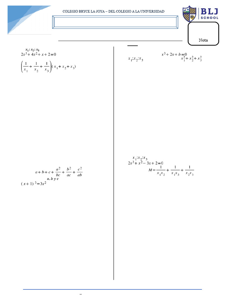 Examen de Algebra 4to | PDF | Matriz (Matemáticas) | Ecuaciones