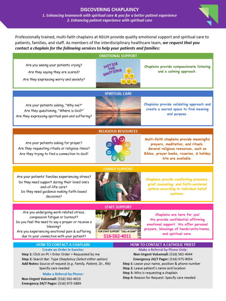 Discovering Chaplaincy Handout | PDF | Chaplain | Prayer