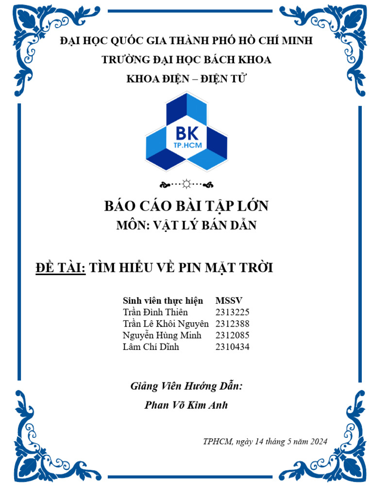 Bài tập lớn VLBD | PDF